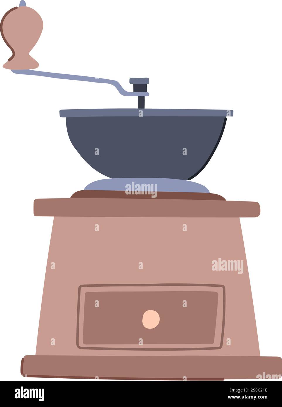 hand manual coffee grinder cartoon. ceramic adjustable, vintage ...