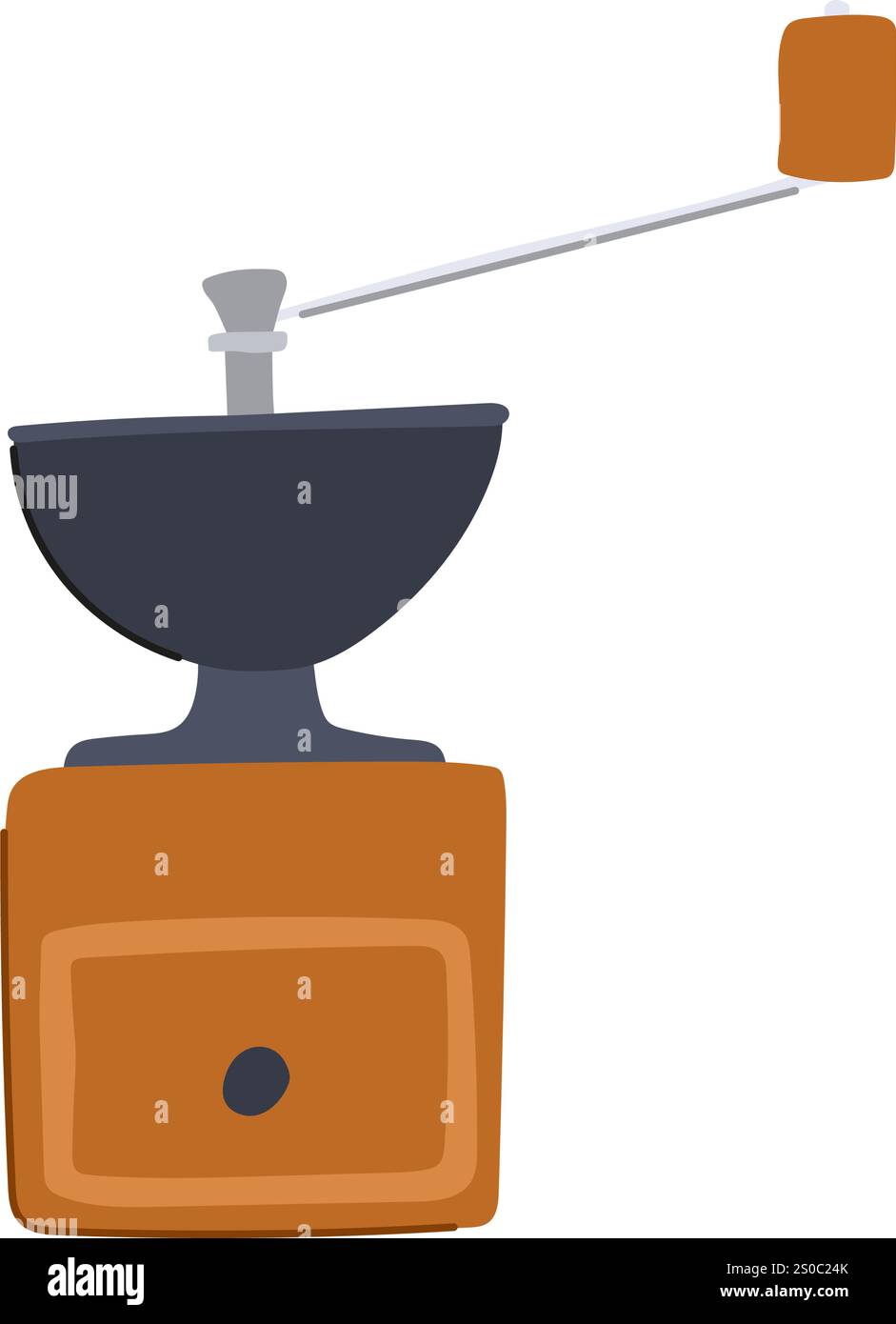 stainless manual coffee grinder cartoon vector illustration Stock ...