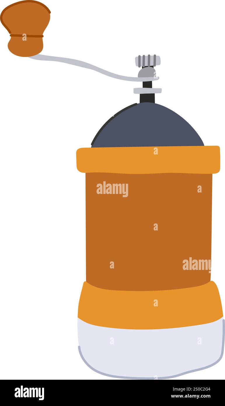 espresso manual coffee grinder cartoon. coarse fine, grind size ...