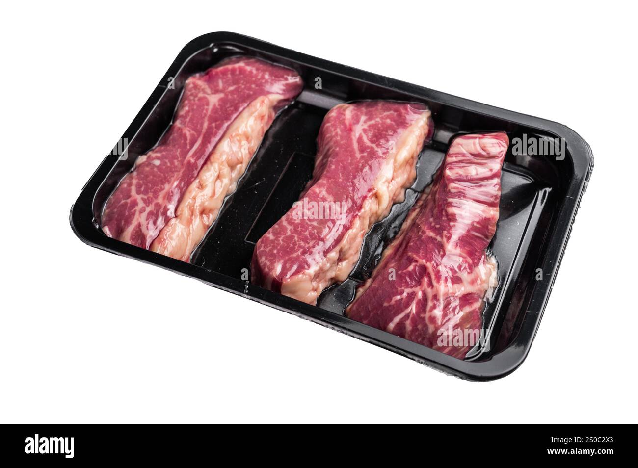 Raw Tri Tip Steak from Black Angus beef meat isolated on white ...