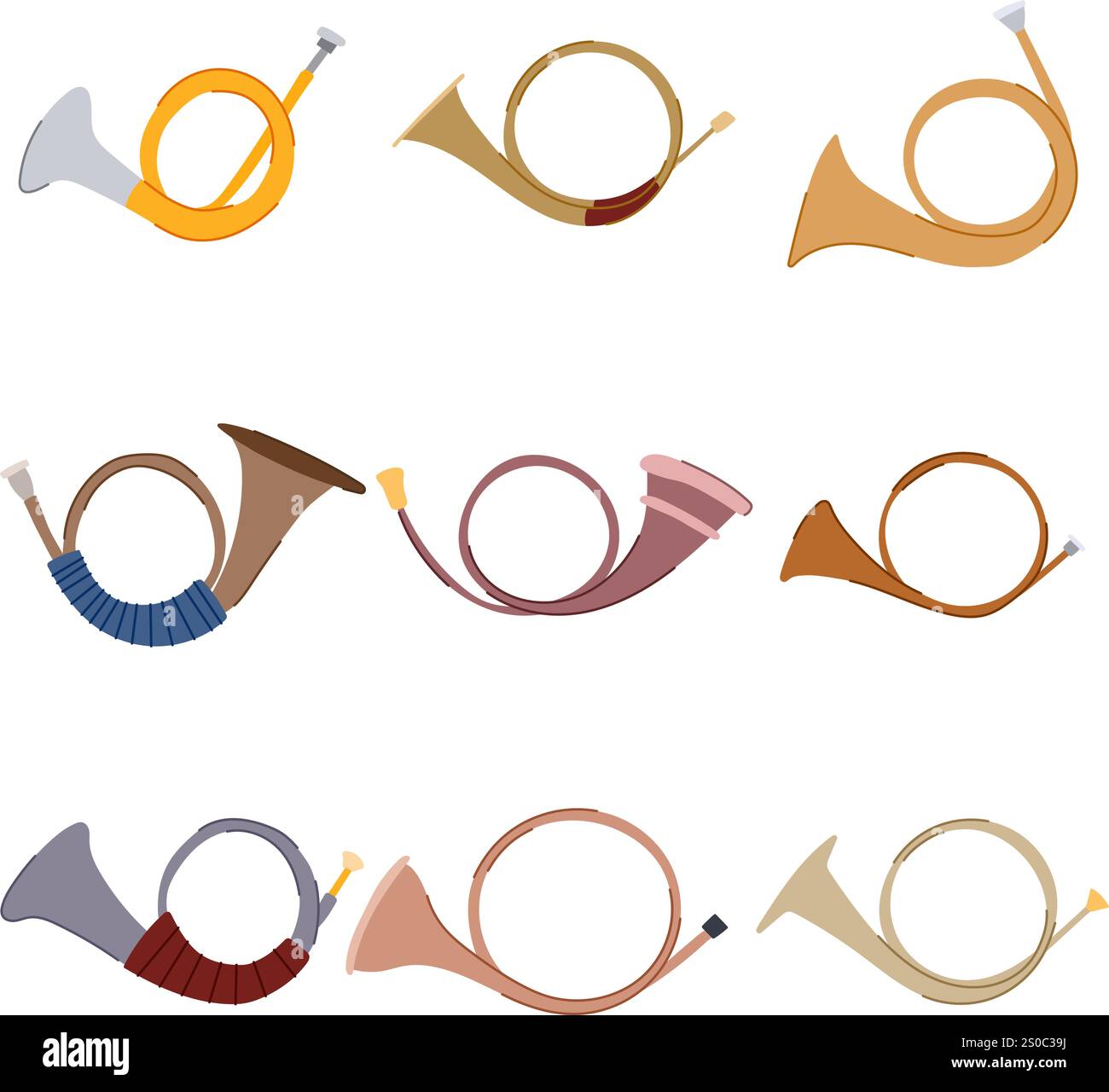 post horn set cartoon vector illustration Stock Vector Image & Art - Alamy
