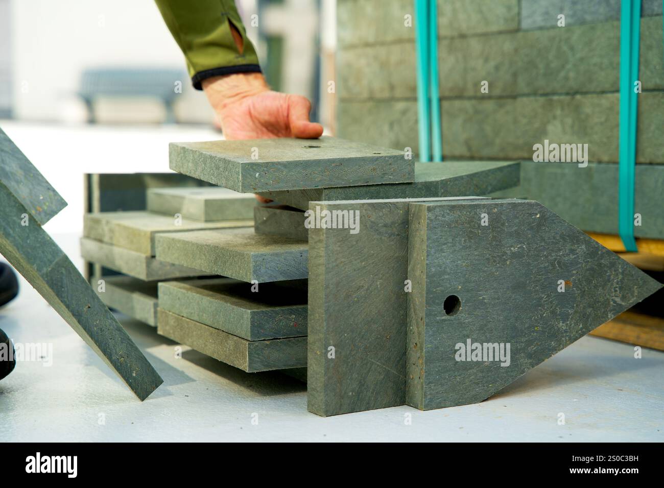 Building material made from recycled plastic waste. Circular and ...