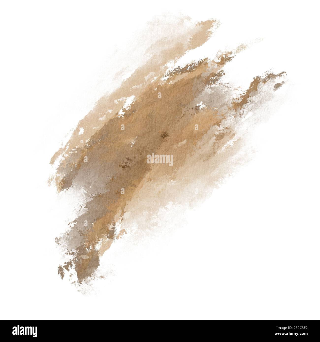 Abstract dynamic watercolor dirty sand color spot on transparent ...