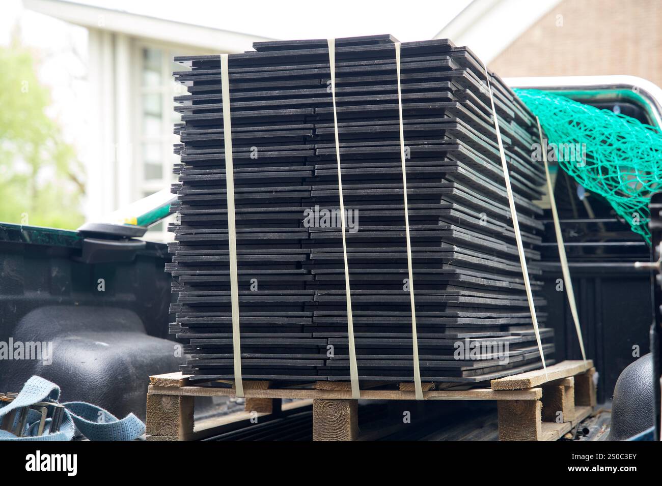 Building material made from recycled plastic waste. Circular and ...