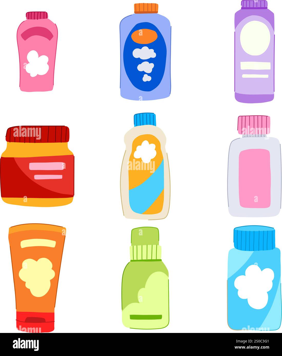 powder baby set cartoon vector illustration Stock Vector Image & Art ...