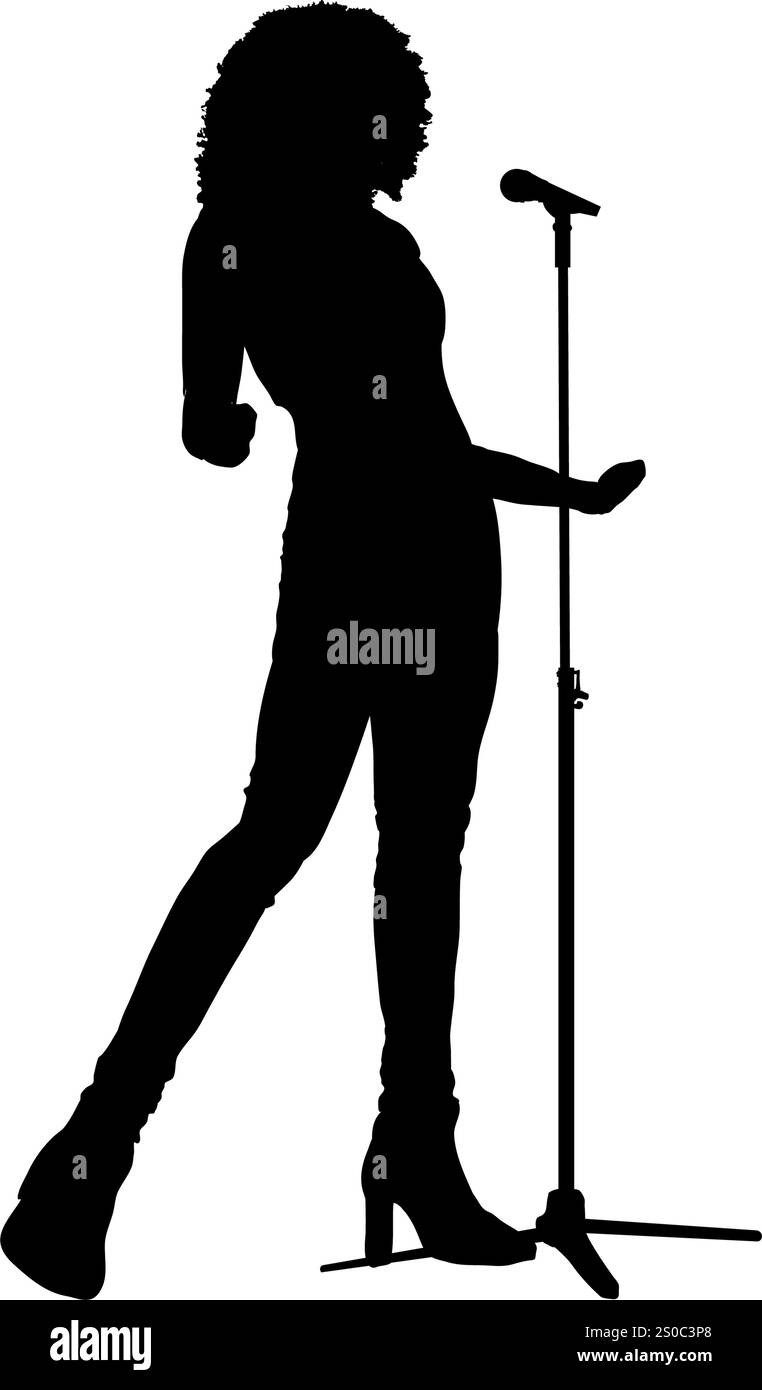 singer silhouette - vector illustration Stock Vector Image & Art - Alamy