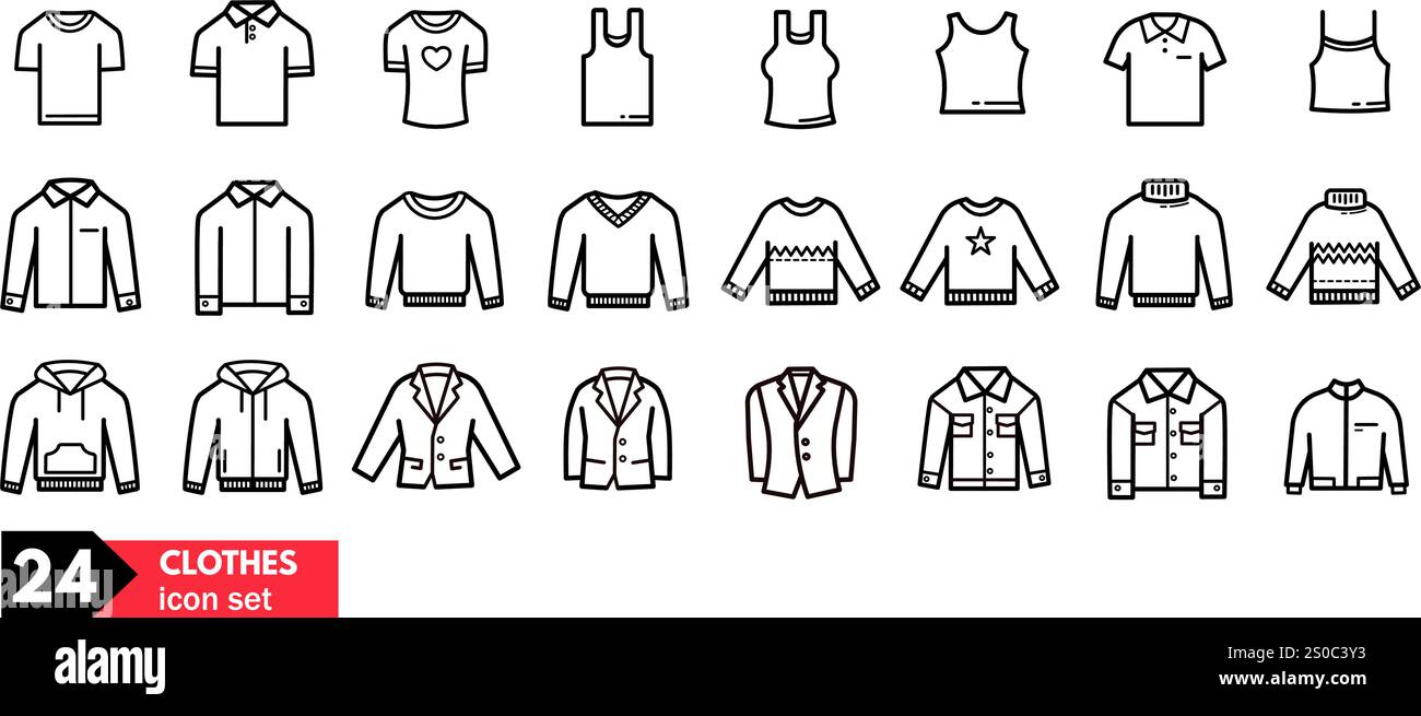 Clothes - vector icon set Stock Vector Image & Art - Alamy