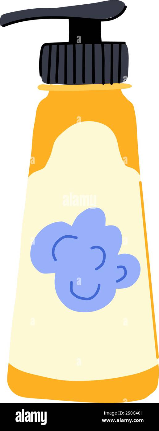 organic shampoo baby cartoon vector illustration Stock Vector Image ...