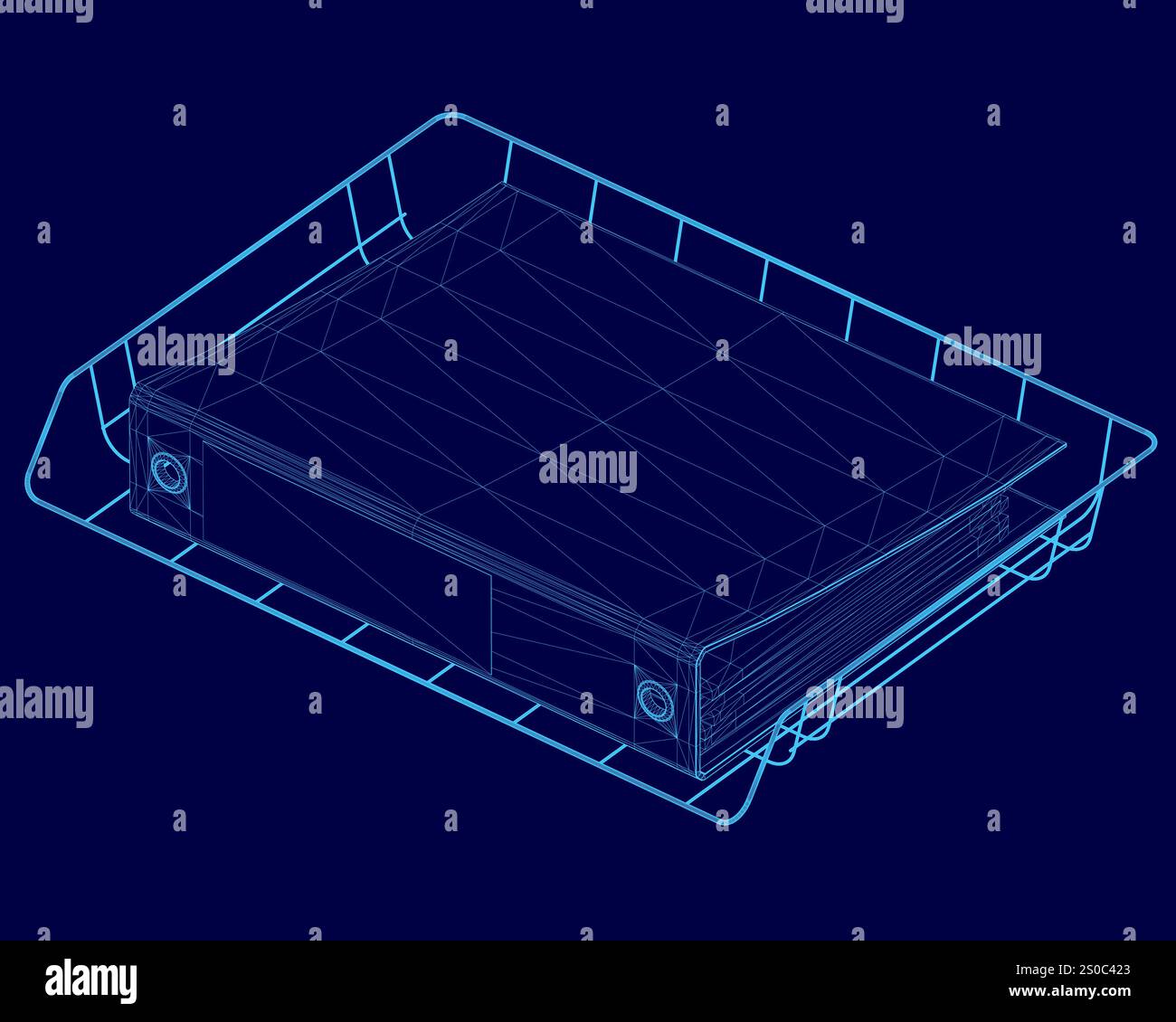 Blue box folder with documents outline Stock Vector Image & Art - Alamy