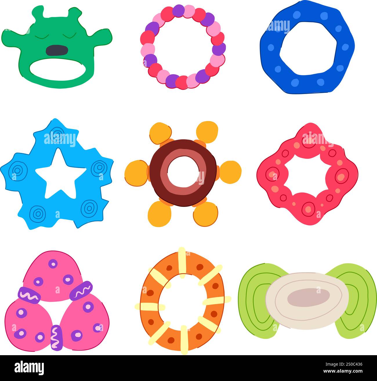teething ring set cartoon vector illustration Stock Vector Image & Art ...