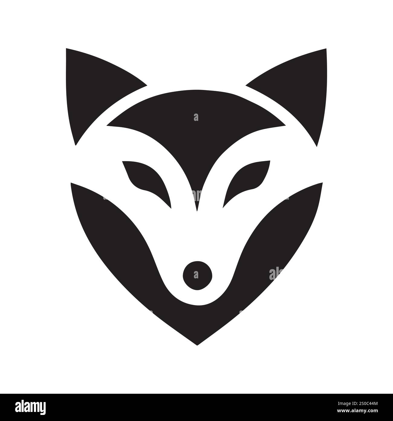 fox head graphic. black color vector illustrations eps 10 on a white ...