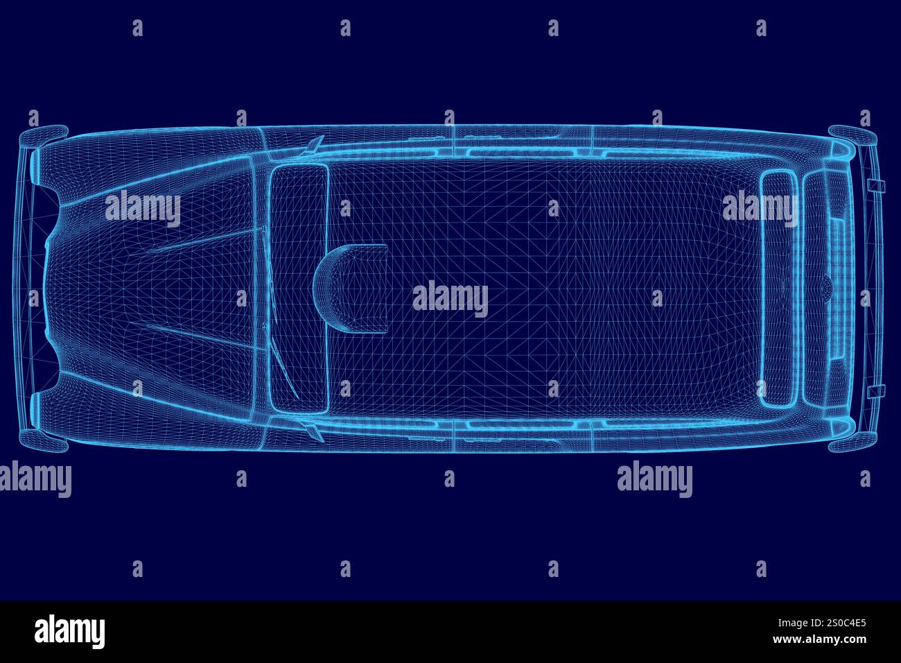 Blue car wireframe. The car is in a 3D format Stock Vector Image & Art ...