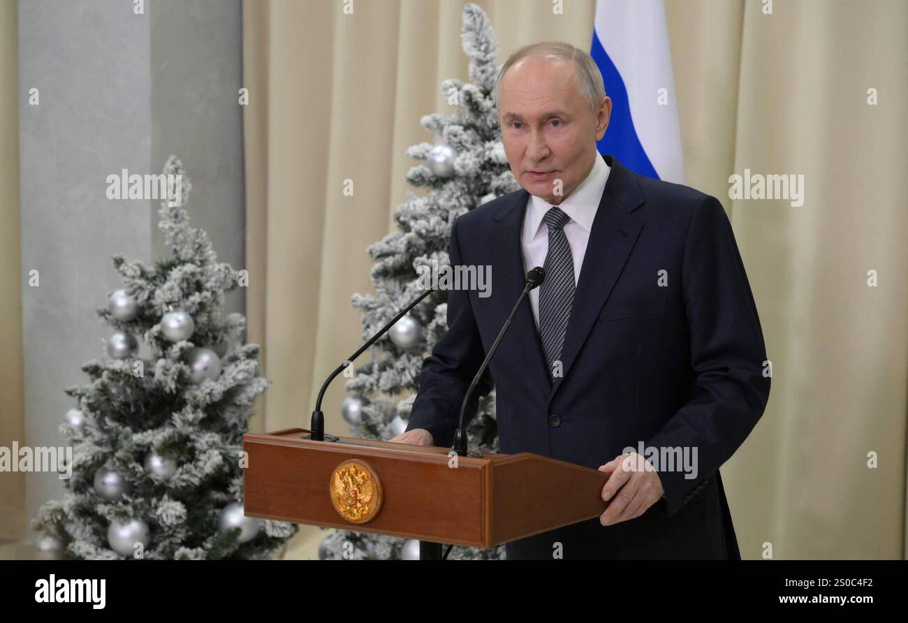 Russian President Vladimir Putin answers to media questions following ...
