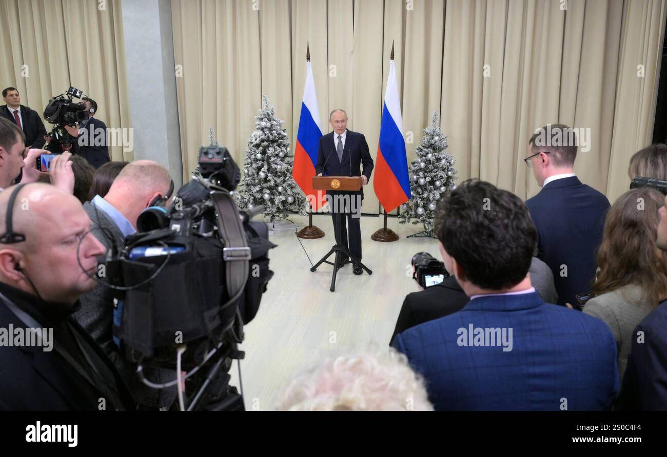 Russian President Vladimir Putin answers to media questions following ...