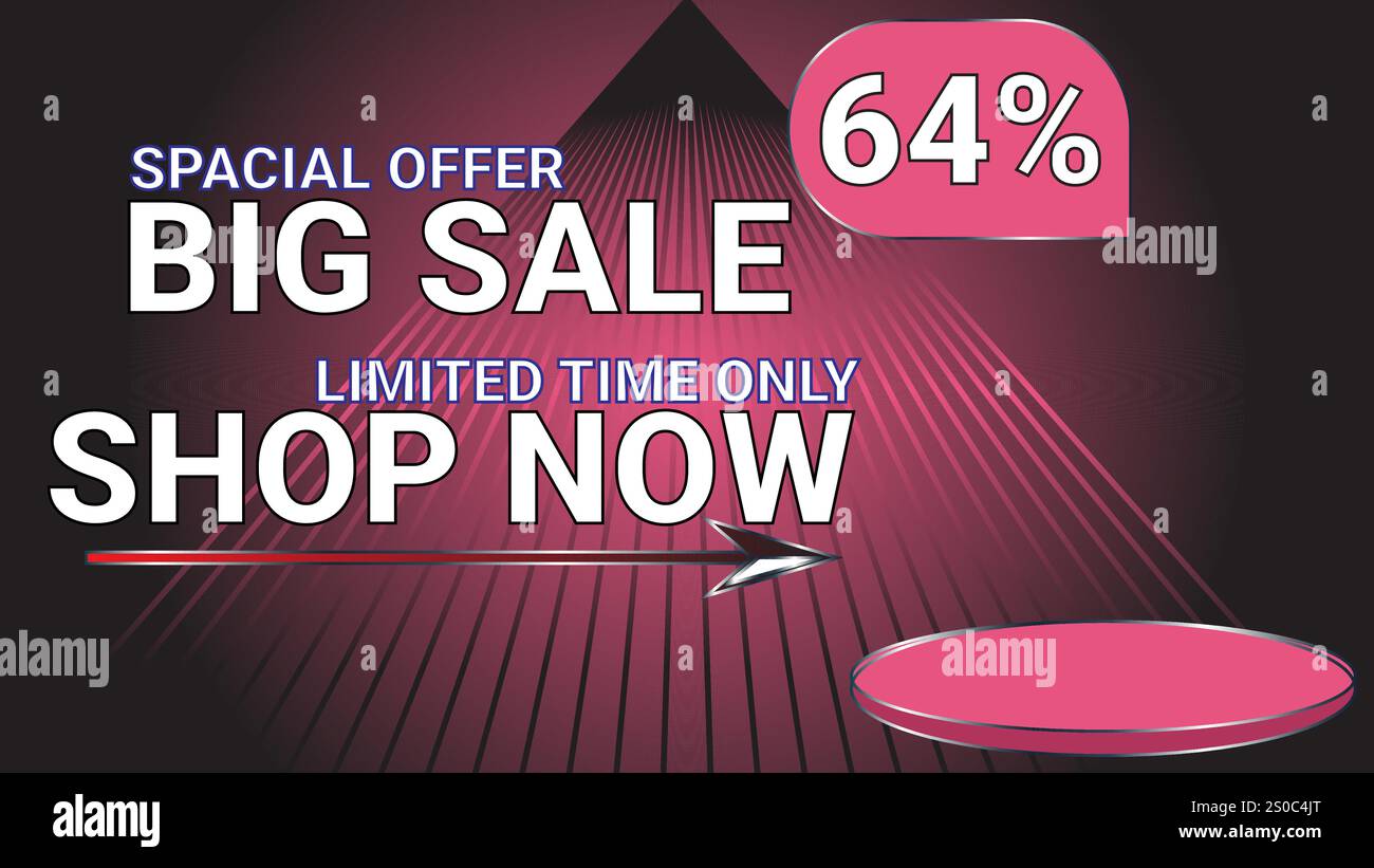 64 percent Special offer big sale limited time only shop now template ...