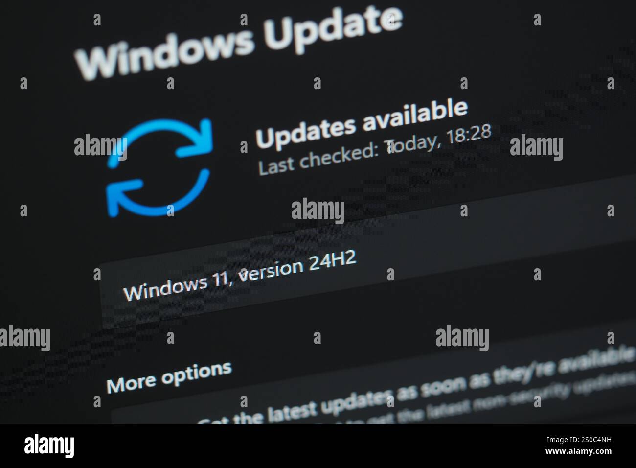 Galati, Romania - December 13, 2024: Checking for 24H2 Windows 11 ...