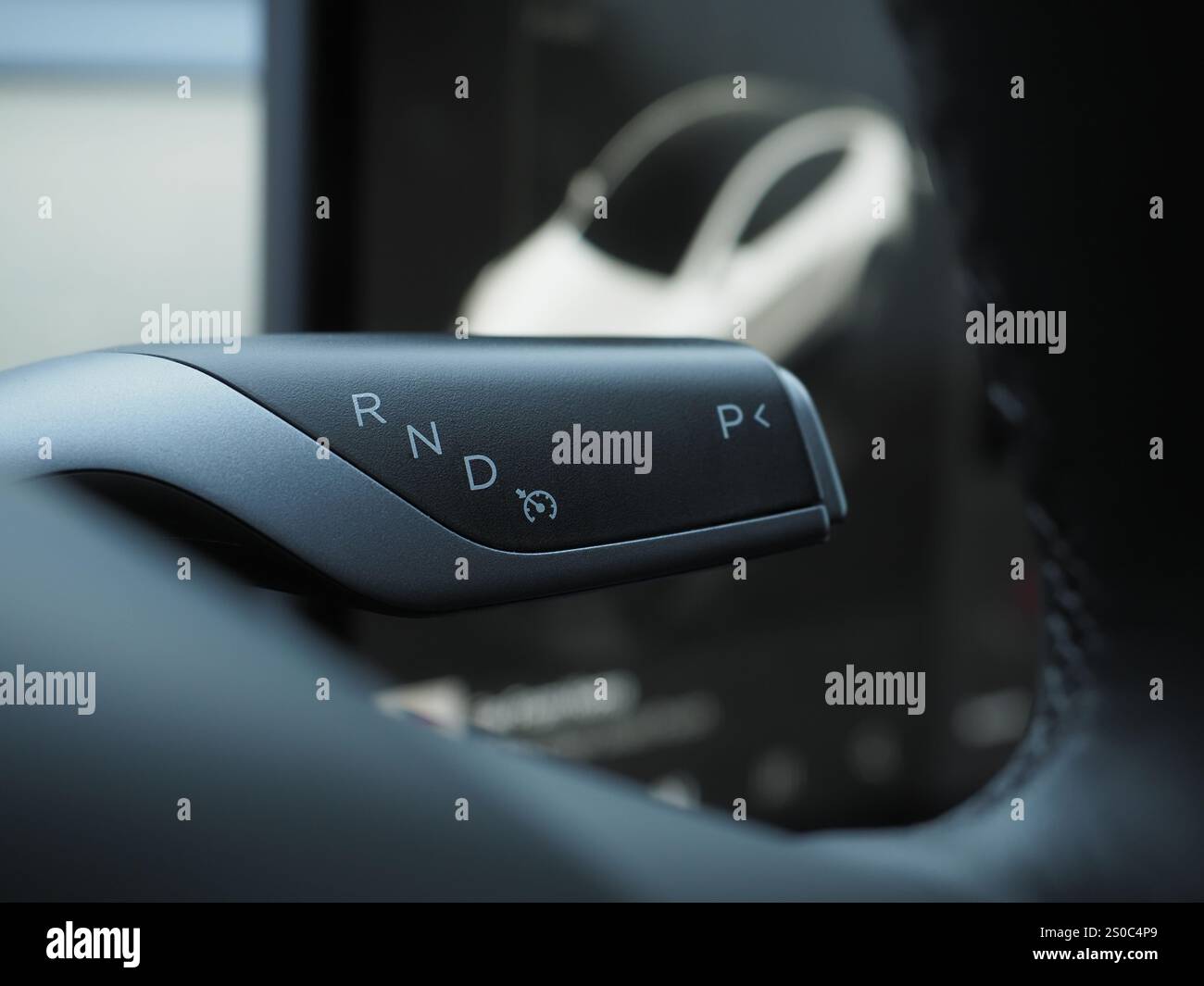 Galati, Romania - December 26, 2024: Tesla gear shift on a Tesla Model ...