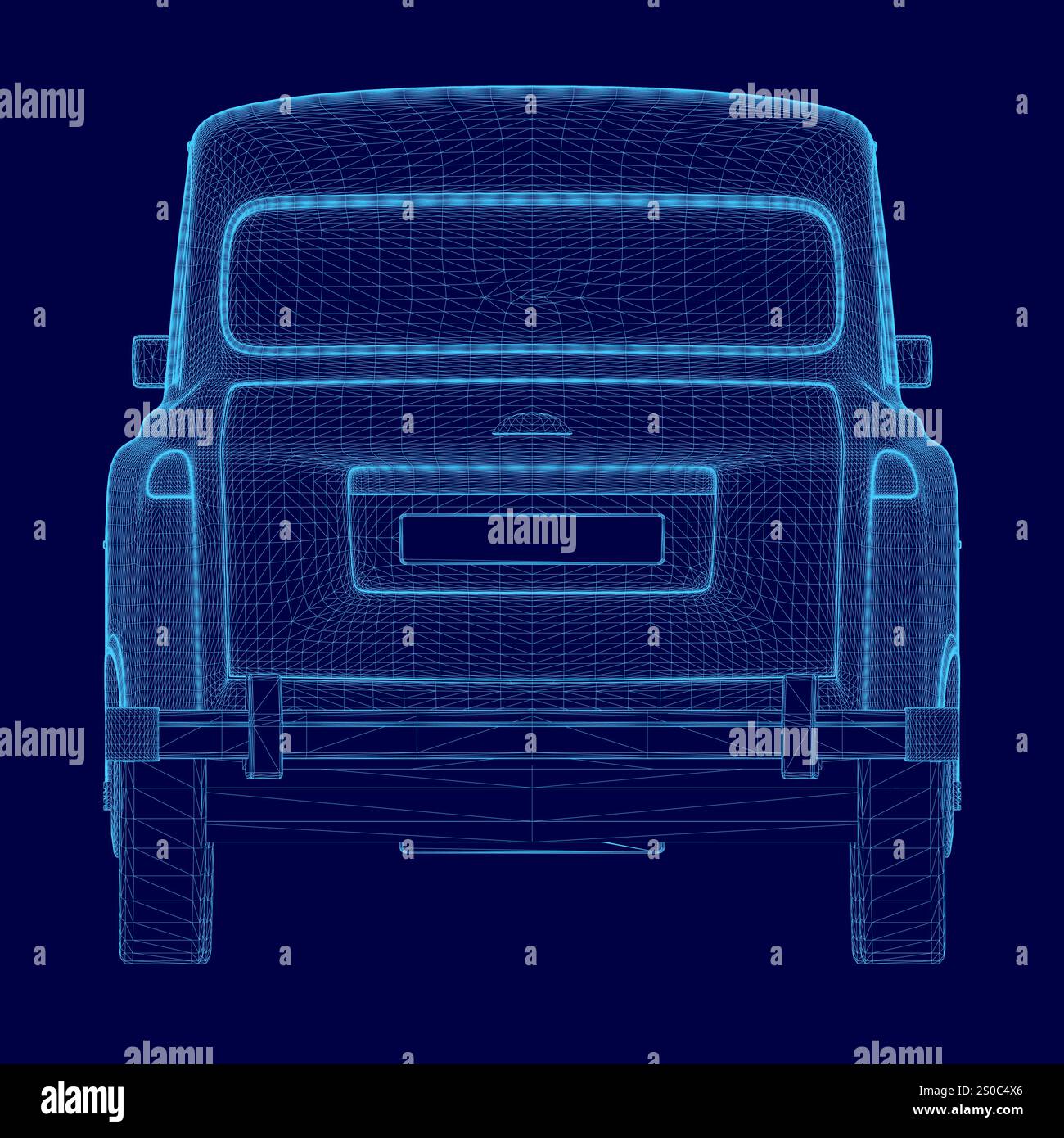 Blue car with a black license plate. The car is a vintage model Stock ...