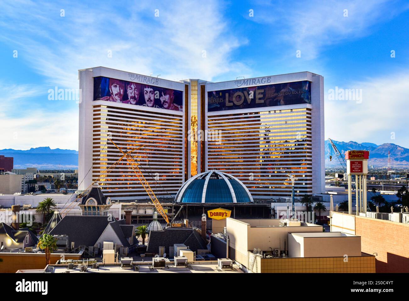 The Mirage starting the demolition to transform into the Hard Rock resort and Casino as seen ...