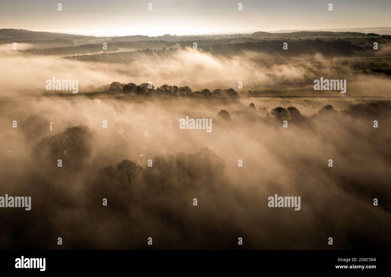 Low-lying fog over Huddersfield, Yorkshire. The UK will have dull and ...