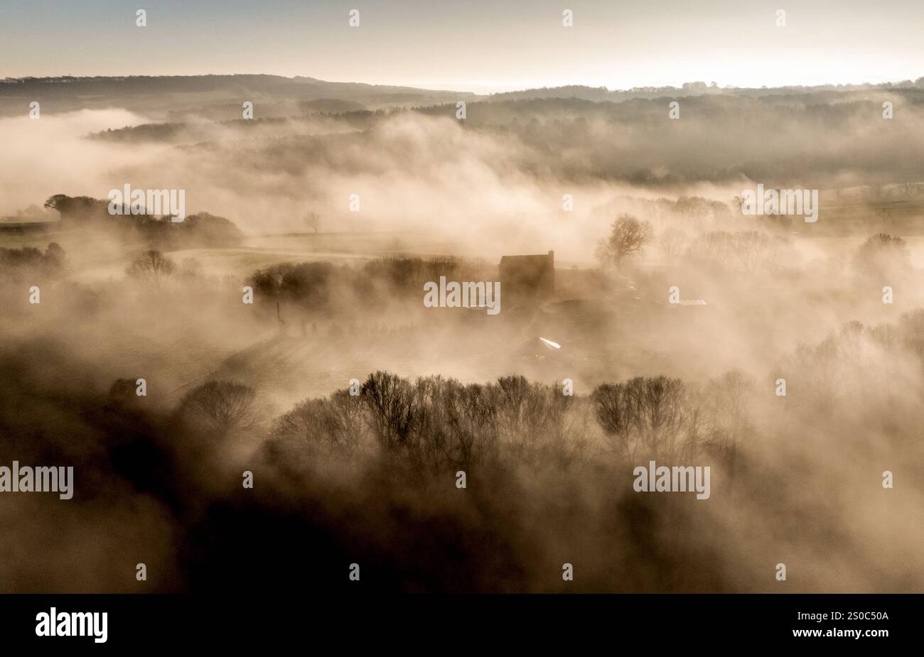 Low-lying fog over Huddersfield, Yorkshire. The UK will have dull and ...