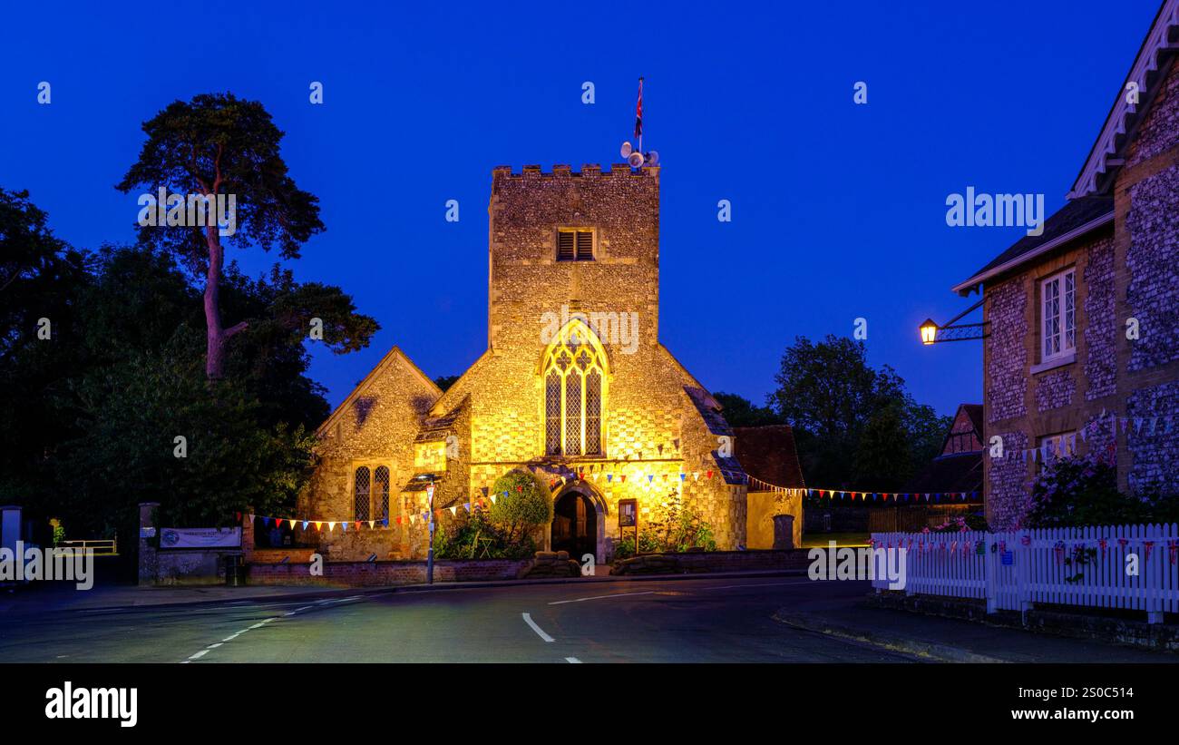 Southwick, UK - June 8, 2024: Night view of St James without the Priory ...