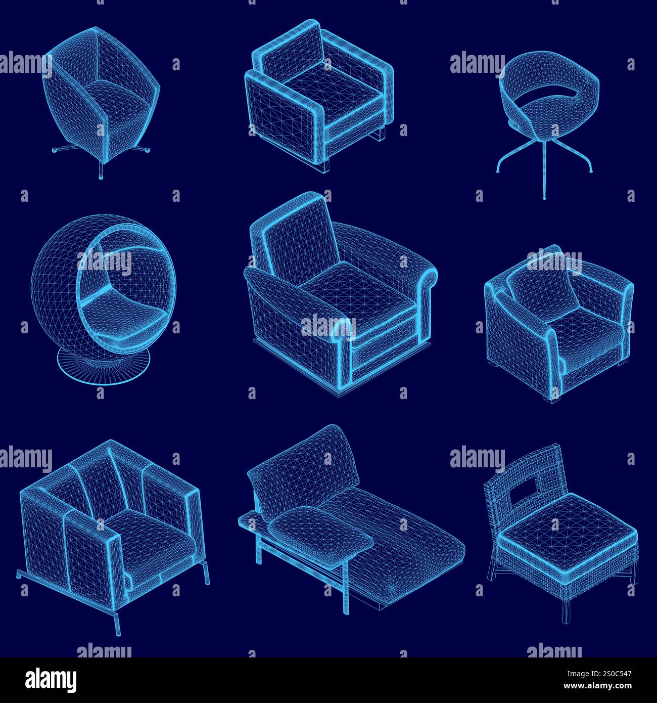 Row of chairs and color Stock Vector Images - Alamy