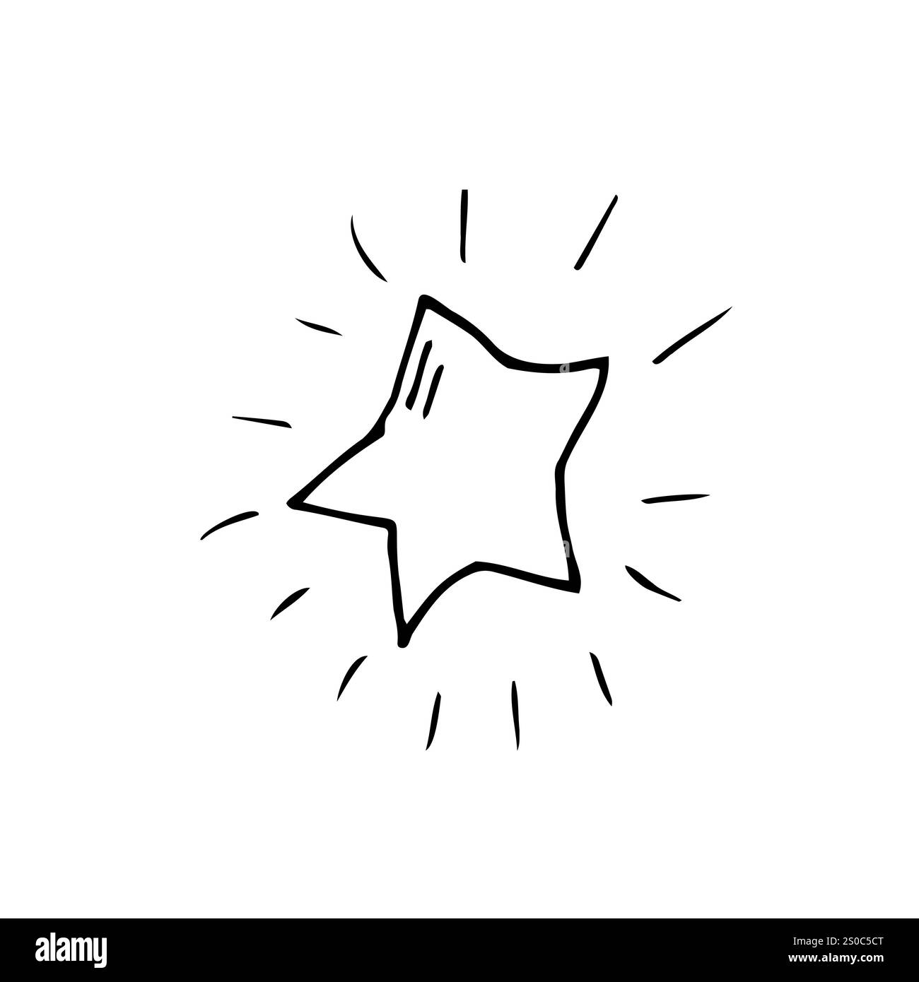 Freehand drawn cartoon decorative stars doodle. Vector illustration ...