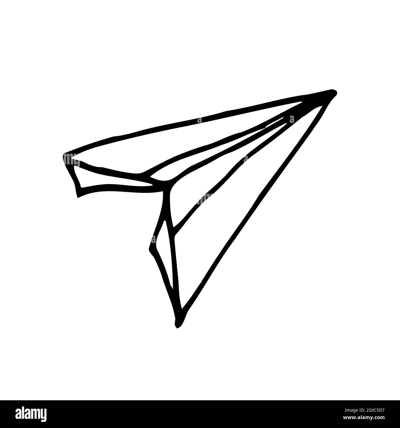 Paper plane doodle icon. Hand drawn sketch in vector Stock Vector Image ...