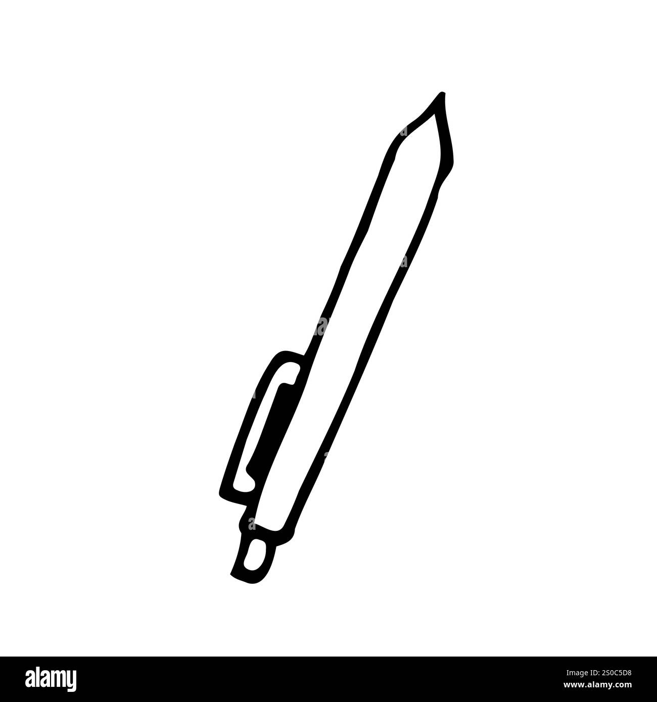 Pen, stationery, sketch vector illustration. Doodle pencil Stock Vector ...