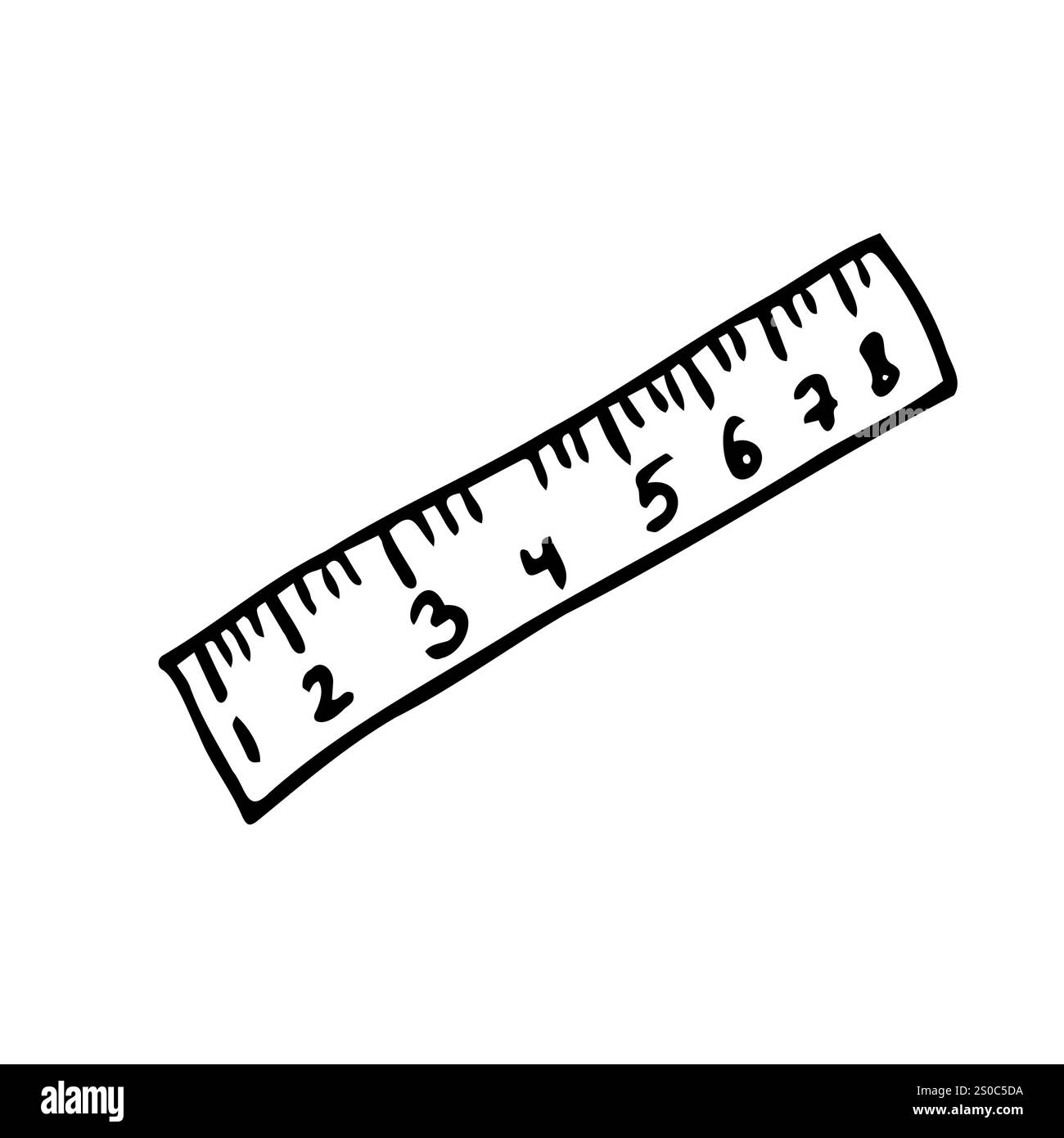 Vector Single Sketch Ruler. Doodle hand drawn illustration Stock Vector ...