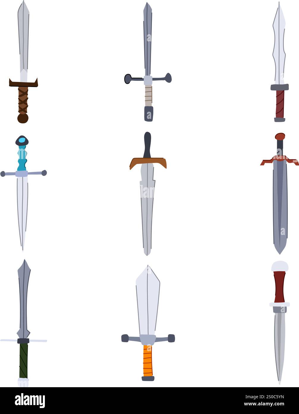 viking sword set cartoon vector illustration Stock Vector Image & Art ...