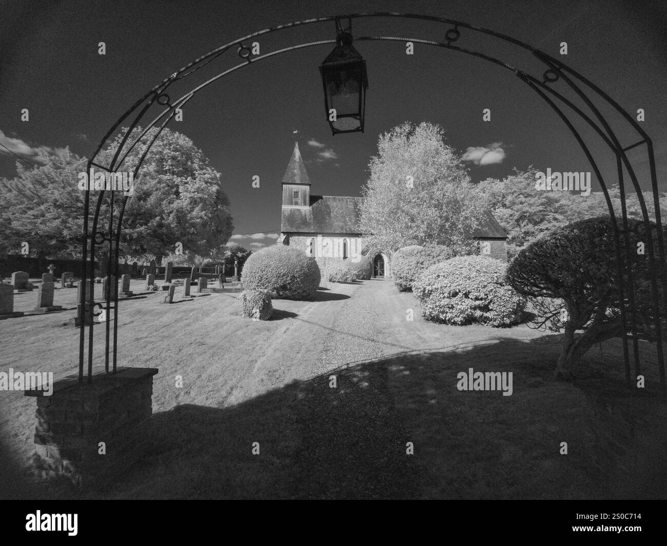 Exton, UK - August 11, 2024: IR View of The Church of St Peter's and St ...