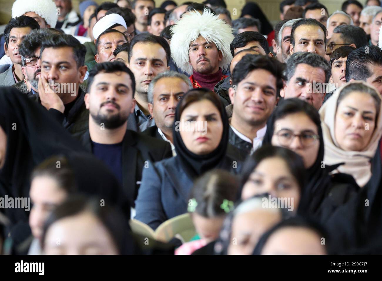 Bojnourd, North Khorasan, Iran. 27th Dec, 2024. People attend a meeting ...
