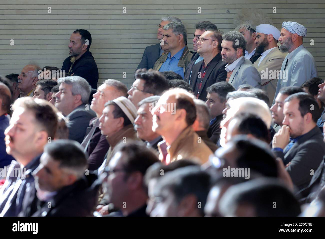 Bojnourd, North Khorasan, Iran. 27th Dec, 2024. People attend a meeting ...