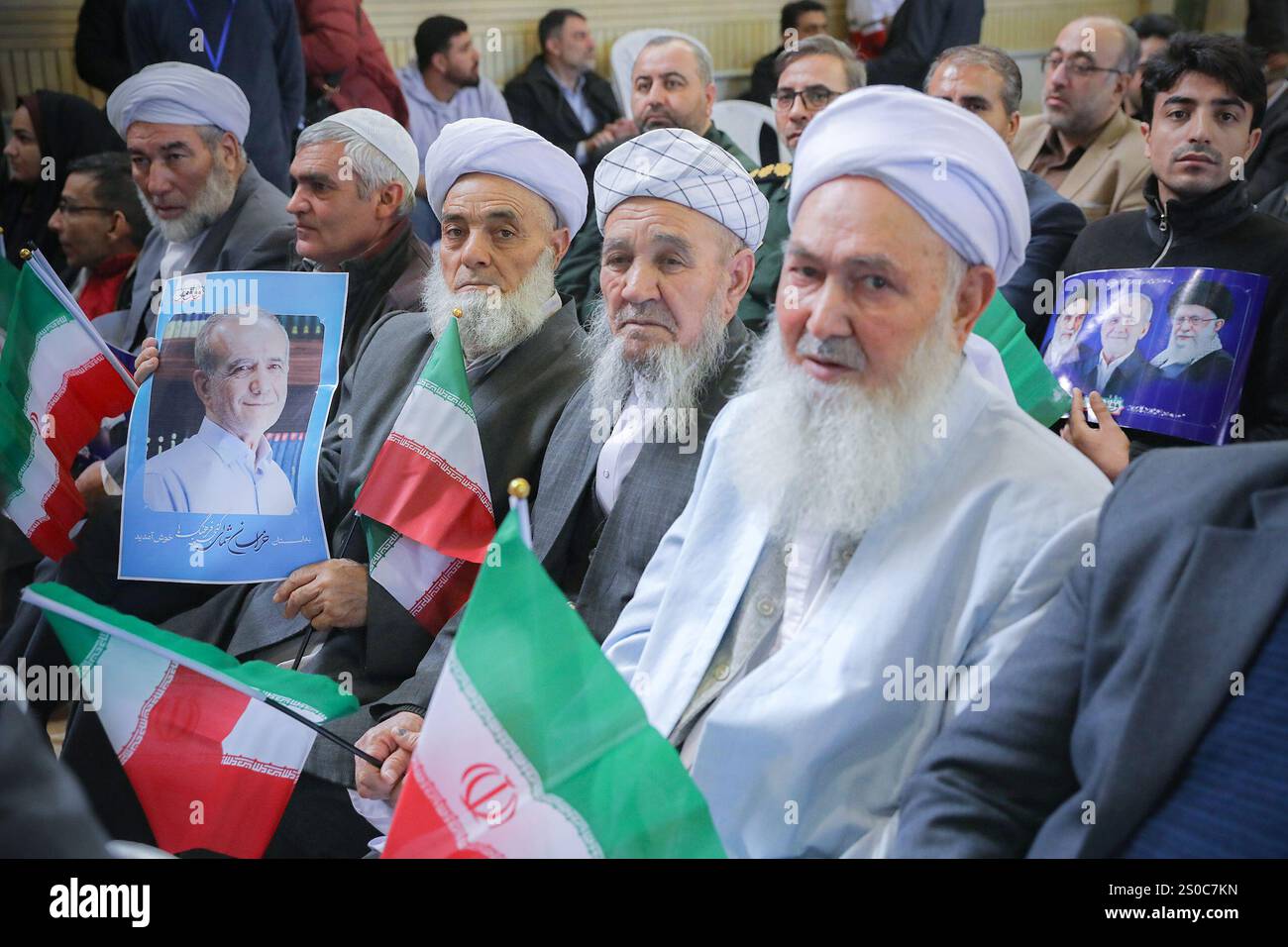 Bojnourd, North Khorasan, Iran. 27th Dec, 2024. People attend a meeting ...