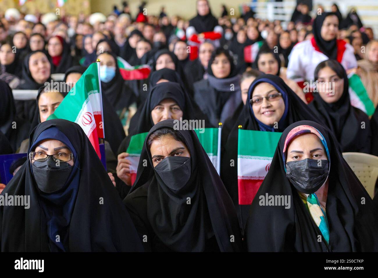 Bojnourd, North Khorasan, Iran. 27th Dec, 2024. People attend a meeting ...