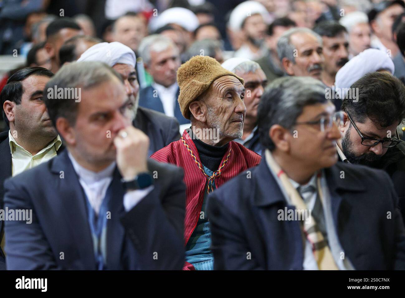 Bojnourd, North Khorasan, Iran. 27th Dec, 2024. People attend a meeting ...
