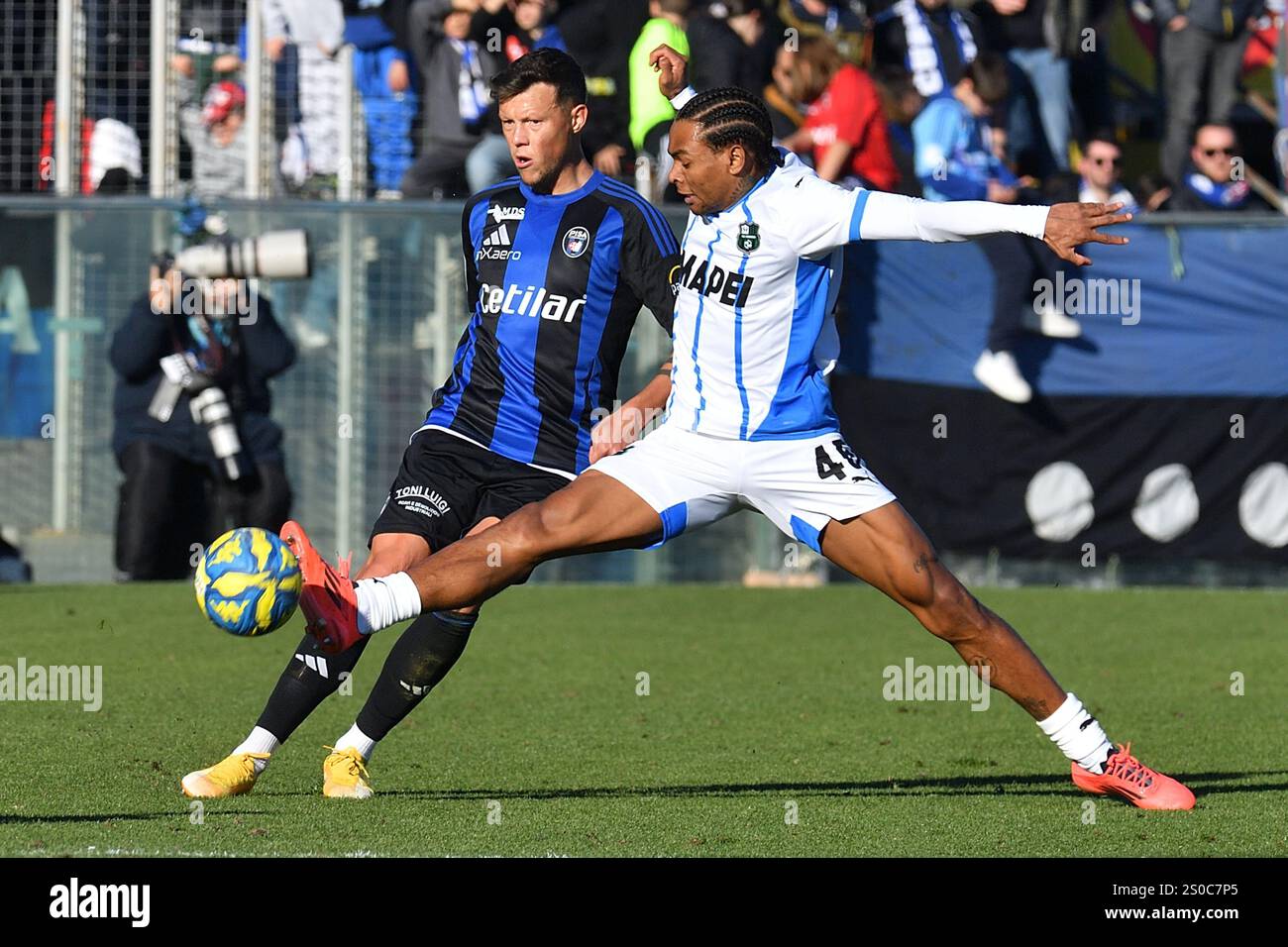 Pisa, Italy. 26th Dec, 2024. Adrian Rus (Pisa) thwarted by Armand ...