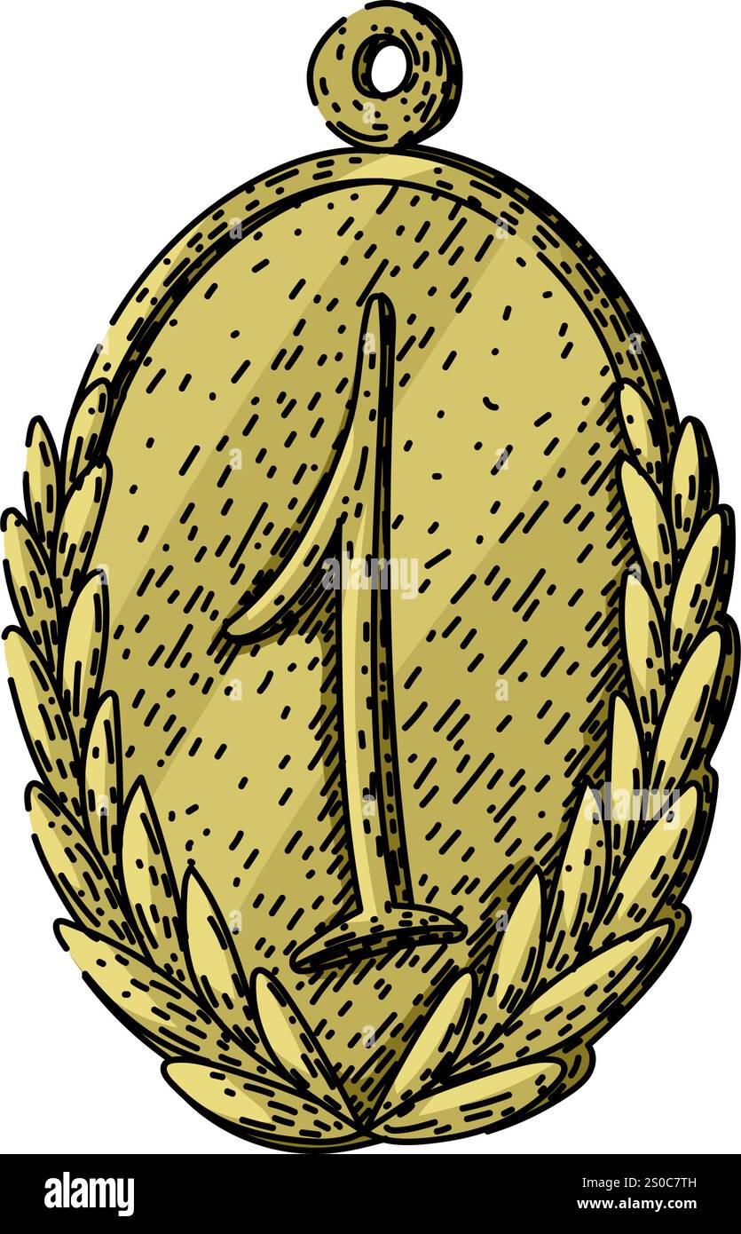 honor medal sketch hand drawn vector Stock Vector Image & Art - Alamy