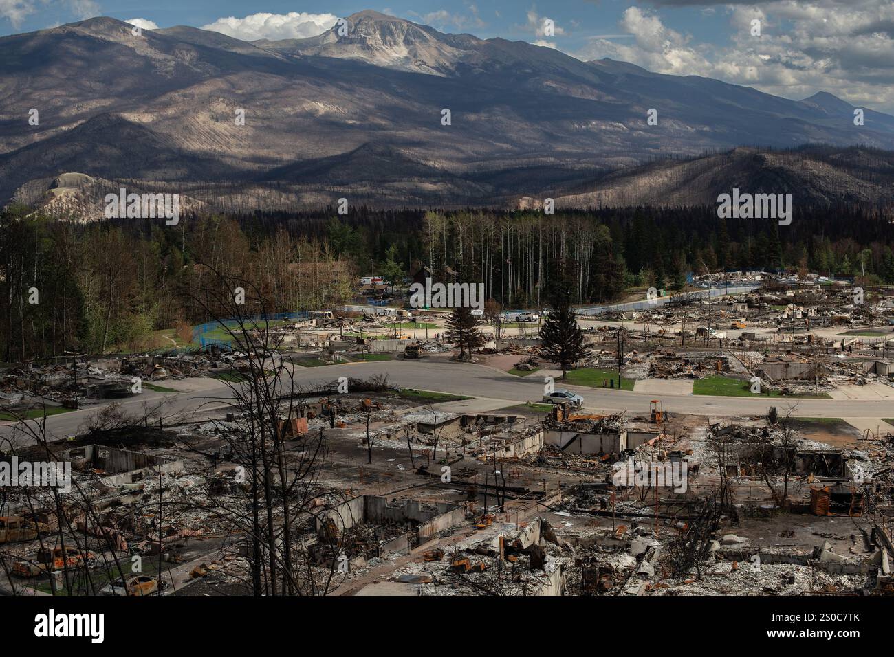 Jasper, Canada. 19th Aug, 2024. A devastated neighbourhood in west ...