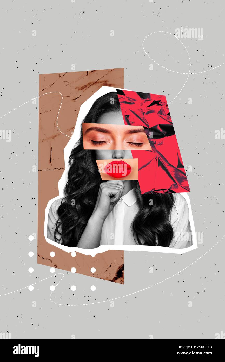 Creative design composite trend artwork collage of silhouette fragment ...