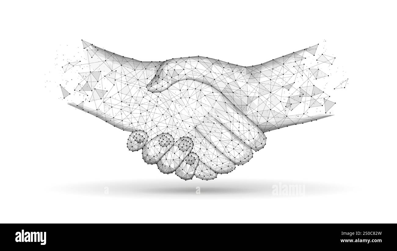 Abstract handshake on white vector illustration or background Stock ...
