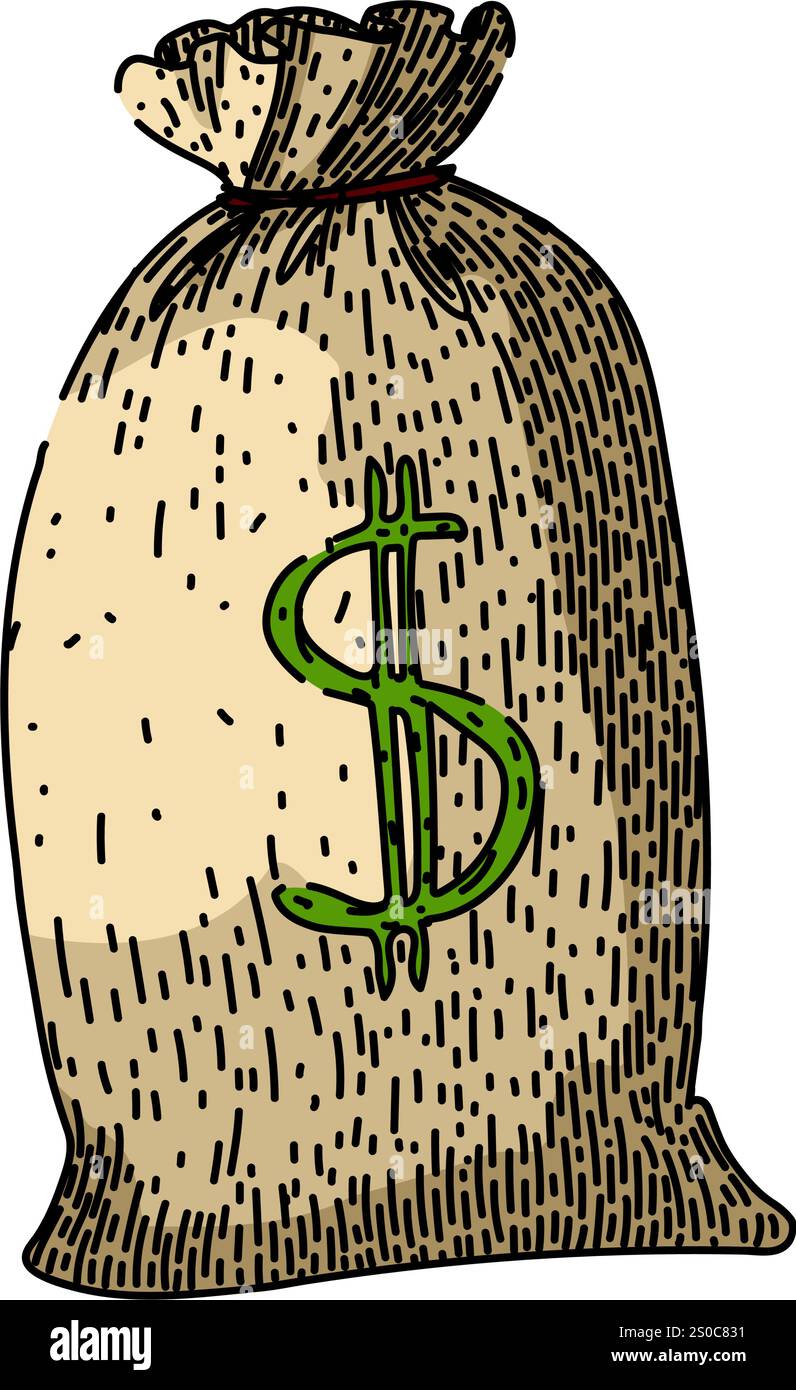 investment money bag sketch hand drawn vector Stock Vector Image & Art ...