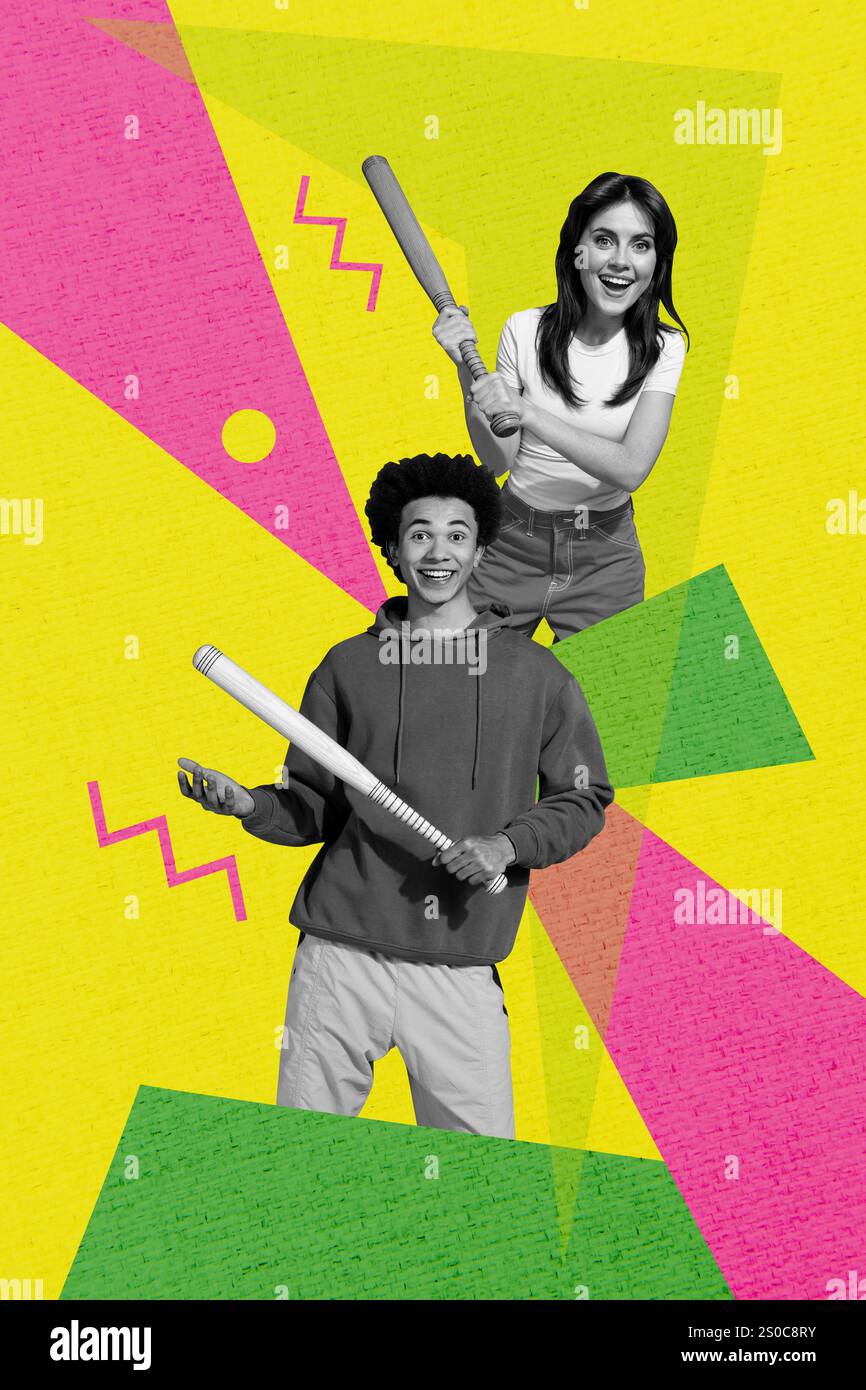 Composite trend artwork image photo collage of sportive team game young ...