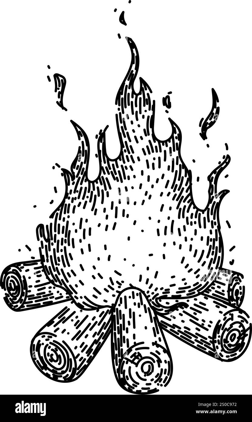 embers campfire sketch hand drawn vector Stock Vector Image & Art - Alamy