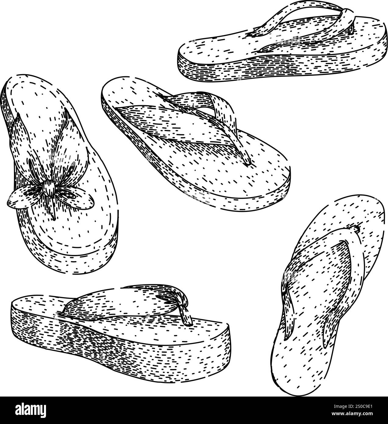 Flip flops pool Black and White Stock Photos & Images - Alamy