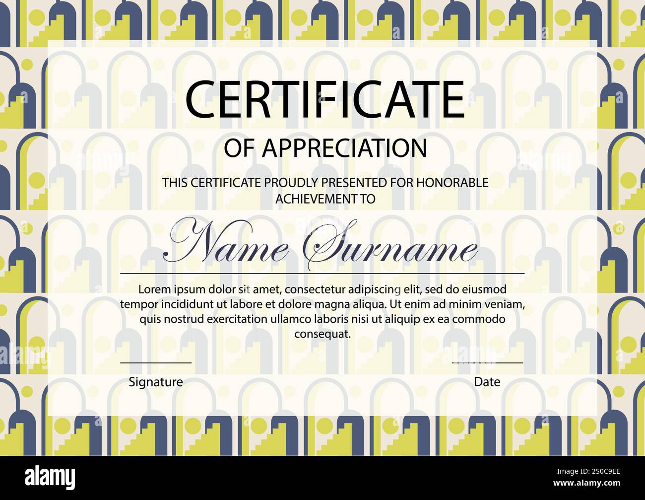 Modern elegant certificate template with geometric shapes. Diploma with ...