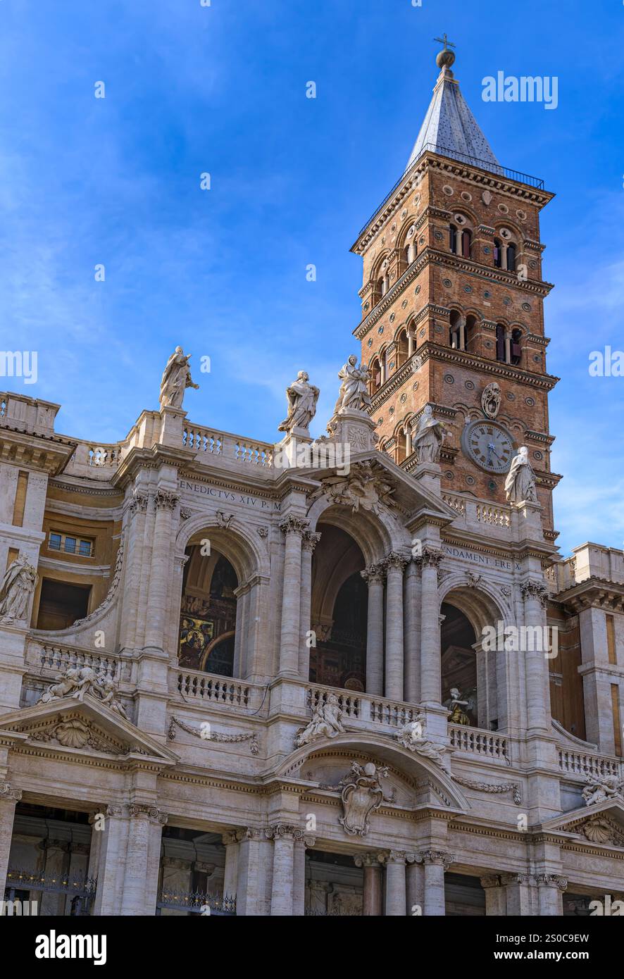 Basilica of Saint Mary Major in Rome, Italy: glimpse of main facade ...