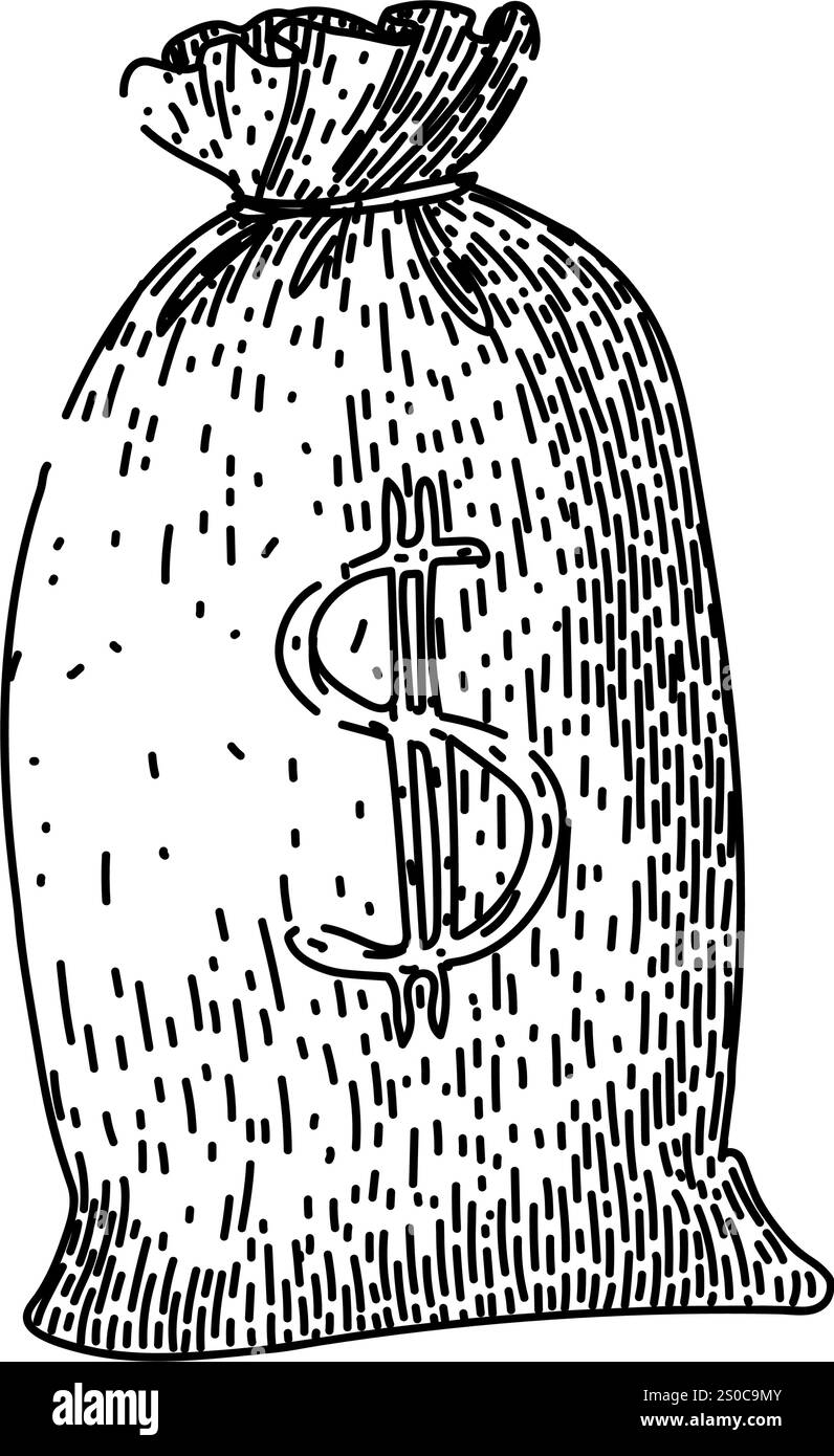 investment money bag sketch hand drawn vector Stock Vector Image & Art ...